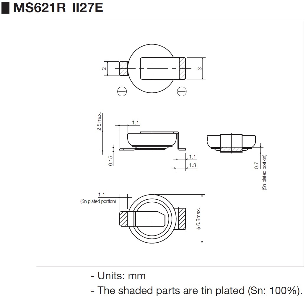 MS621R (Reflowable) | Seiko Instruments Inc. Micro Energy Division